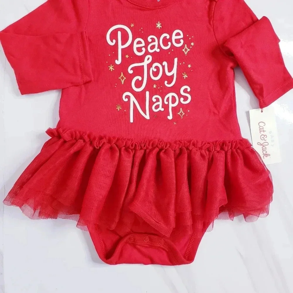 Cat & Jack | One Pieces | Cat And Jack Holiday Onesie Outfit Red Tutu 2 ...